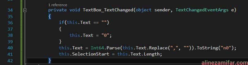 نمایش جداگانه سه رقمی اعداد داخل TextBox در ویندوز فرم و wpf سی شارپ ...